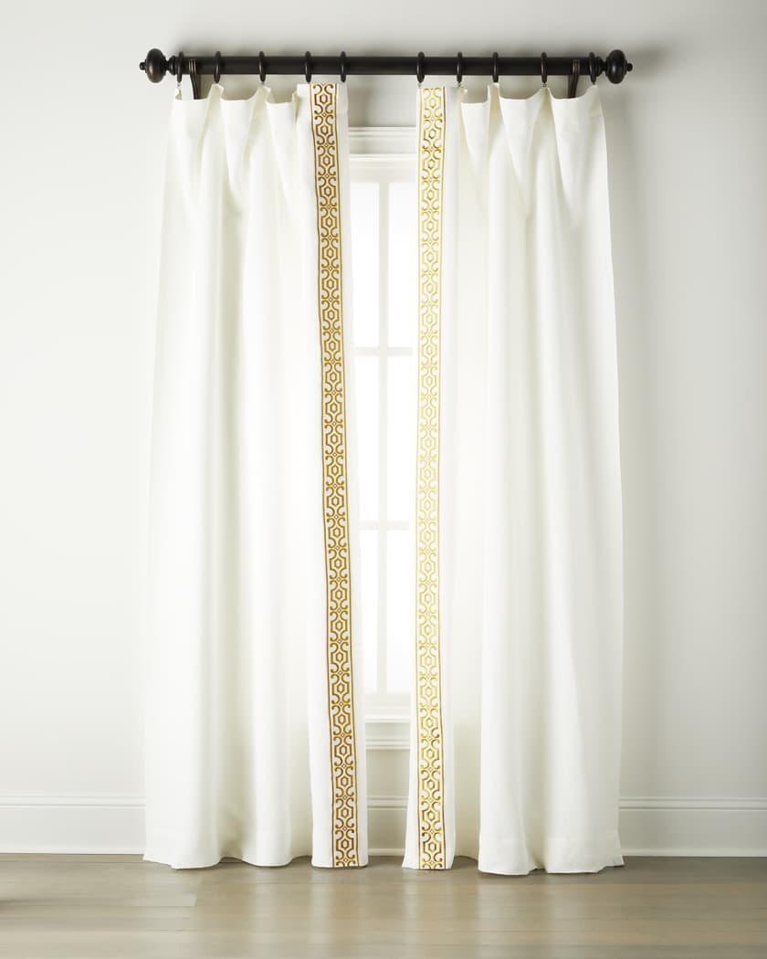 Andes Brilliant Gold 100% Linen Lined Drapes (Pair) – Number One Textiles